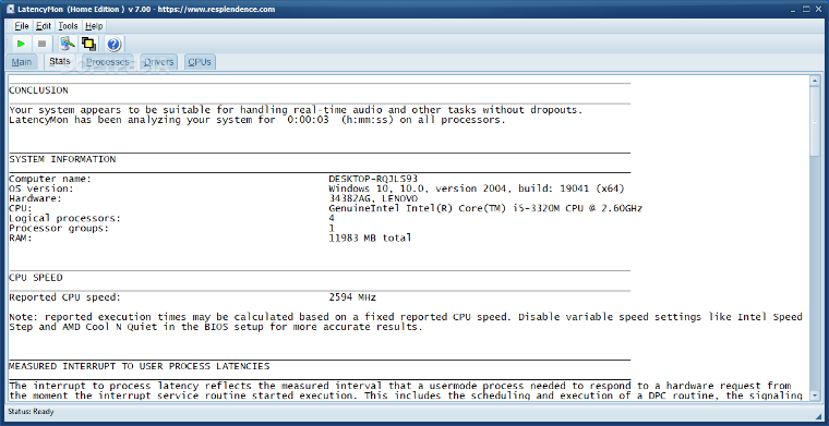 LatencyMon官网中文版下载，音频检测软件LatencyMon官方绿色版下载 - 中华网软件