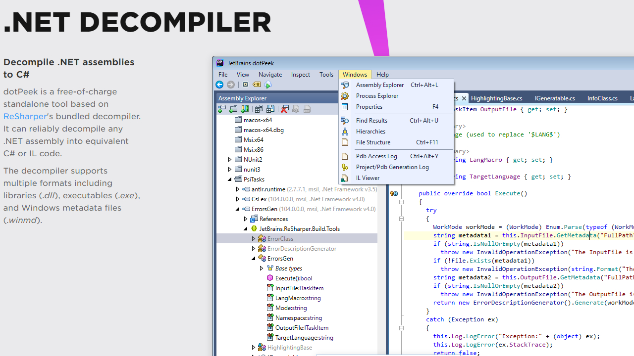 dotPeek最新版下载 - dotPeek反编译工具下载 - 中华网软件